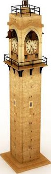 Low-Poly Old Watch Tower 3d Model