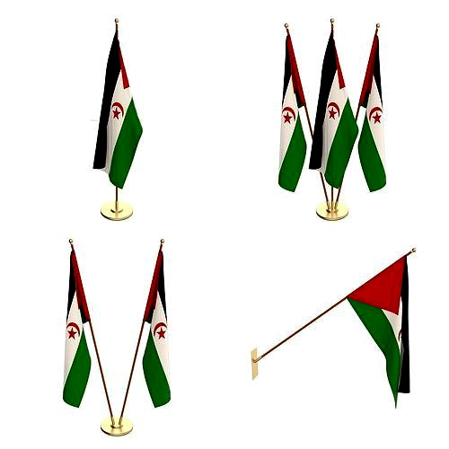 Western Sahara Flag Pack 3d model