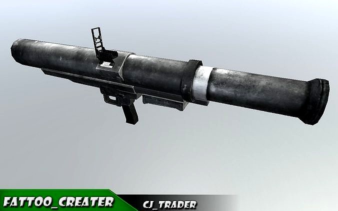 Rocket launcher military low poly 3d model