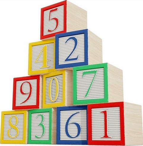 Wooden Number Blocks 3d model