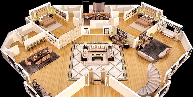 3D FLOOR PLAN OF HOUSE model