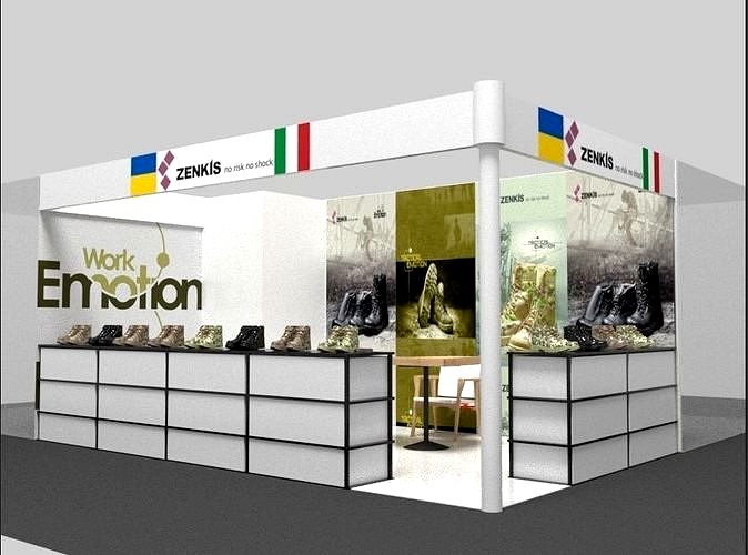 Exhibition stand Shoe booth 3d model