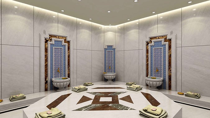 Turkish Bath Hamam 3D Model Vray Settings and PSD File