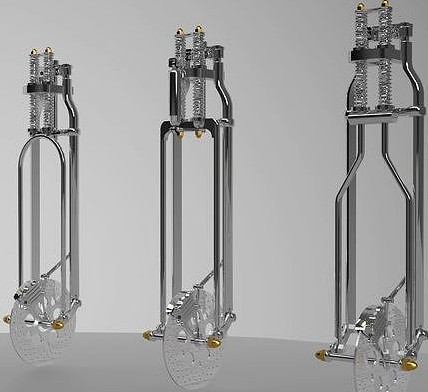 Harley Davidson chopper bobber custom springer forks set of 3 3d model