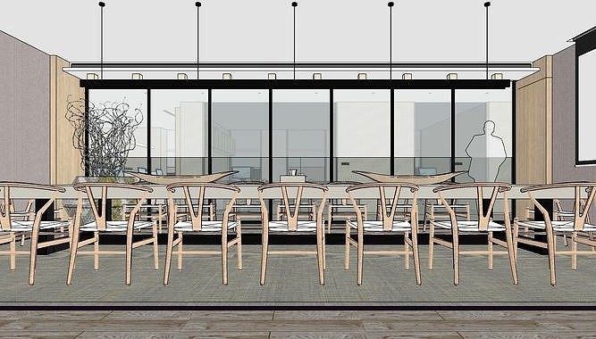 Modern new Chinese office space design 3d model