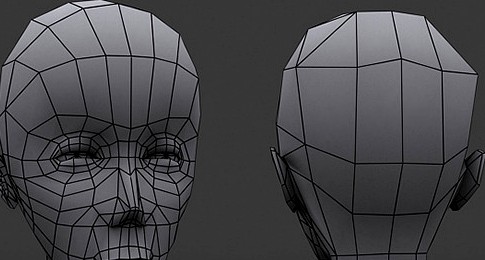 Human Manga Male Head Base Mesh - Low Poly 3d model
