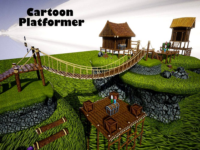 Cartoon Platformer for UNREAL 3d model