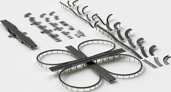 road modular system pack 3d model