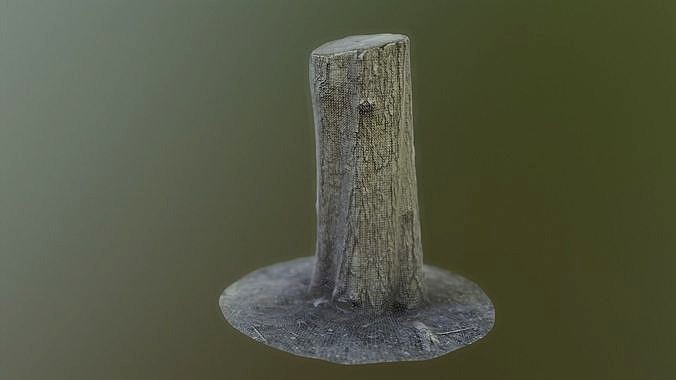 Tree Stump - High Poly original and Baked Low Poly PBR 8K 3d model
