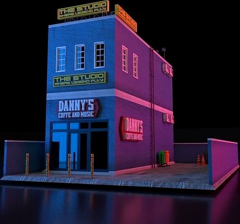 COMMERCIAL STORE STREET BUILDING LOW POLY PBR 3d model