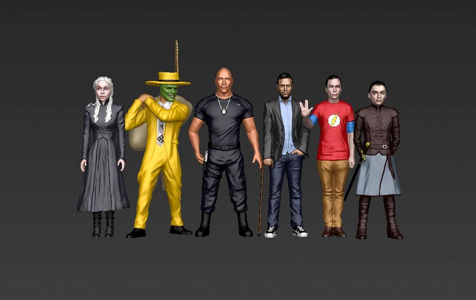 Famous TV Characters ready for full color 3D printing v1 | 3D model