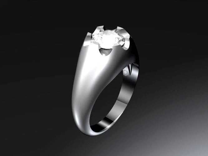 Solitaire ladies ring | 3D model