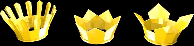 Low poly crowns 3d model