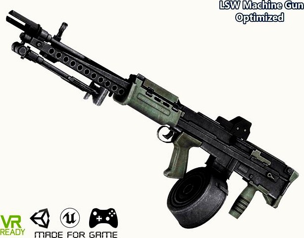 L86 LSW Machine Gun Optimized 3d model