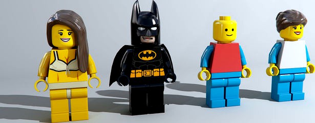 LEGO batman and his girl 3d model