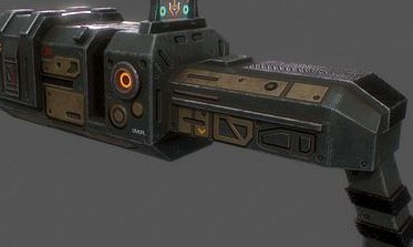Low poly sci fi blaster weapon 3d model