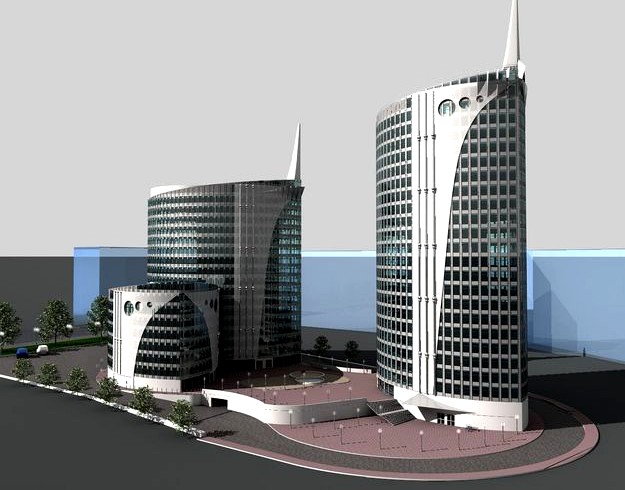 High-rise residential complex 3d model