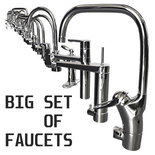 Faucets collection 3d model
