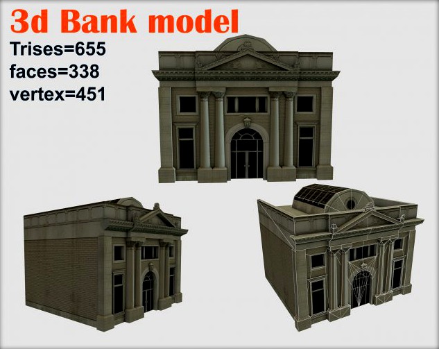 Bank building 3D Model