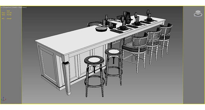 dinning table traditional 3D model