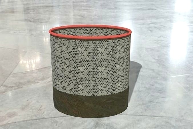 low poly game ready dustbin model 3d