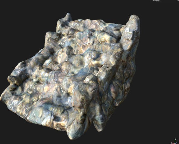 Low poly Cave Smooth Rock Modular cv10 3d model