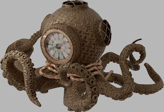 Steampunk octopus clock 3d model