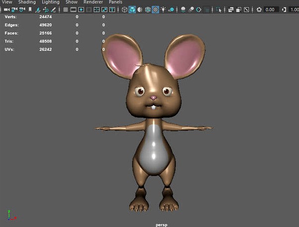 Cartoon Cute Mouse humanoid phantasy 3d model