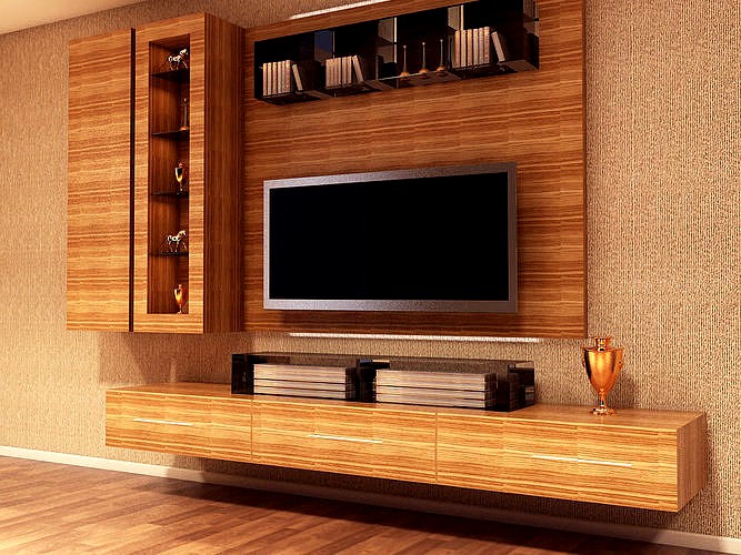 3d tv unit design 3D model