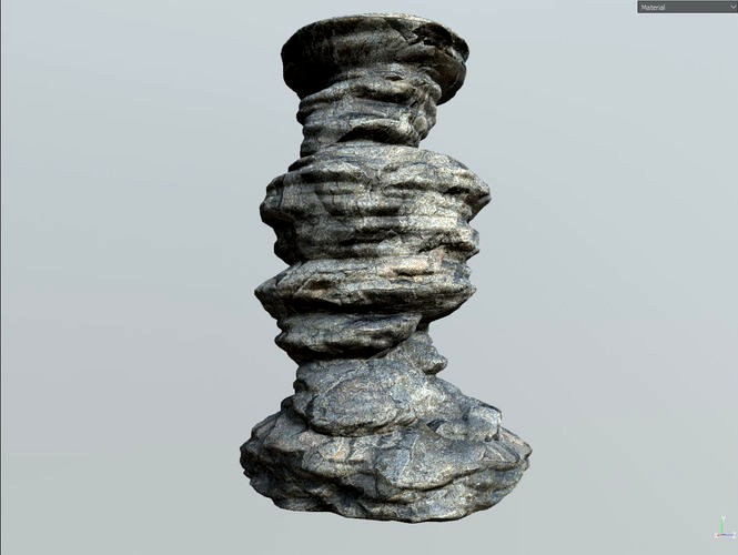 Low poly Sci-fi Rock Column Cliff Modular s5 3d model