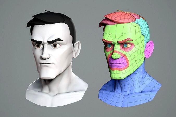 Male cartoon character base mesh 3d model