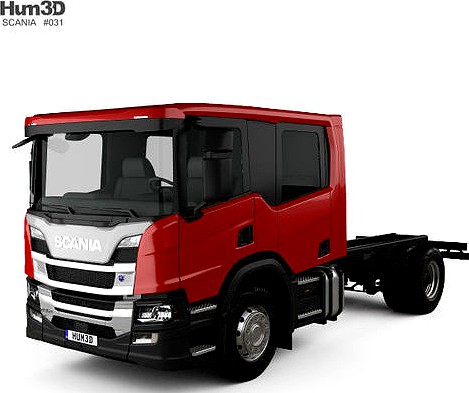 Scania P Crew Cab CP28 Chassis Truck 2017 3d model