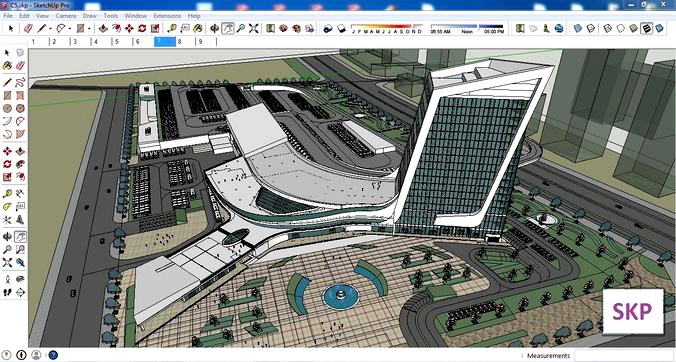 Sketchup bus terminal C5 3d model