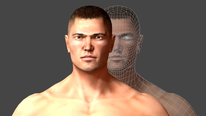Base mesh Human Man Body Anatomy 3d model