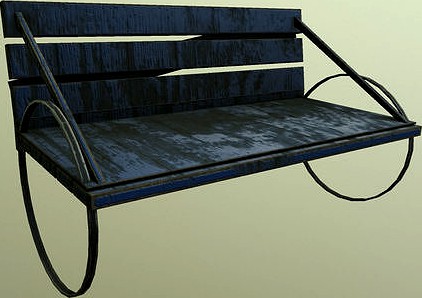 Old russian bench 3d model