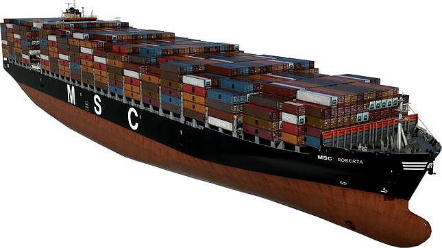 Container ship MSC Roberta Low-poly 3D model