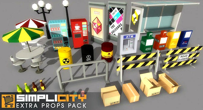 SimpliCity Extra Props - cartoon 3d model
