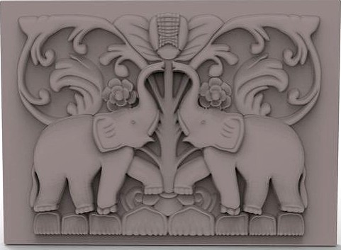Elephant decor 3d stl models for artcam and aspire
