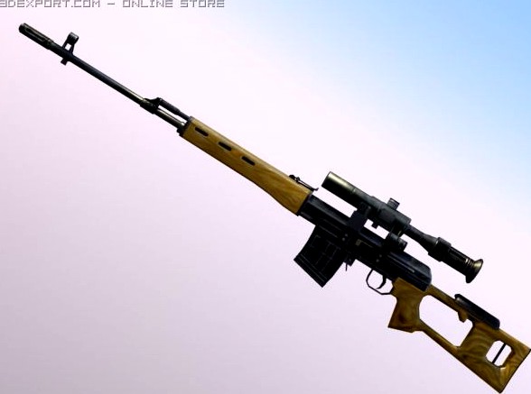 Dragunov SVD Low Poly 3D Model