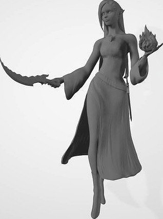 Female High Elf Wizard 3D Model | 3D