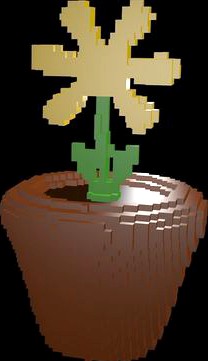Flower with Pot voxel 3d model