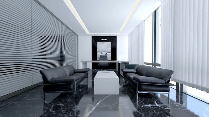 Modern Luxury Office - Manager Room Scene 3d model