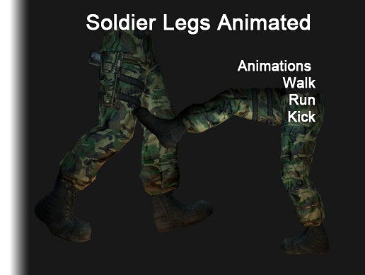 Soldier Legs Animated 3d model