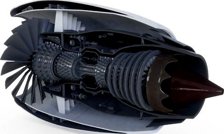 Jet Engine Animated 3d model