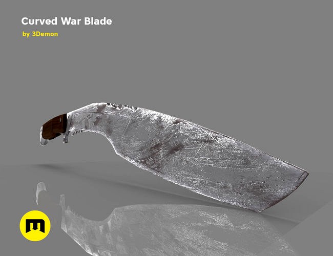 Curved War blade 3d model