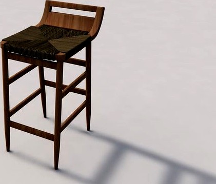 Bar stool with 4k 8k textures 3d model