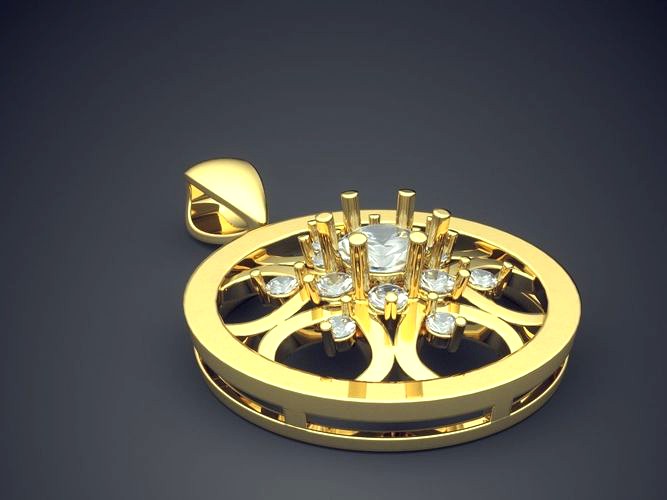 Pendant With Diamonds CAD-6972 | 3D model