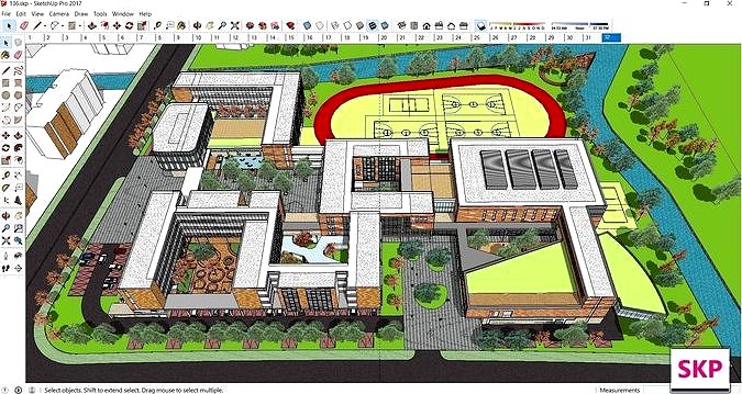 Sketchup 136 - School 3d model