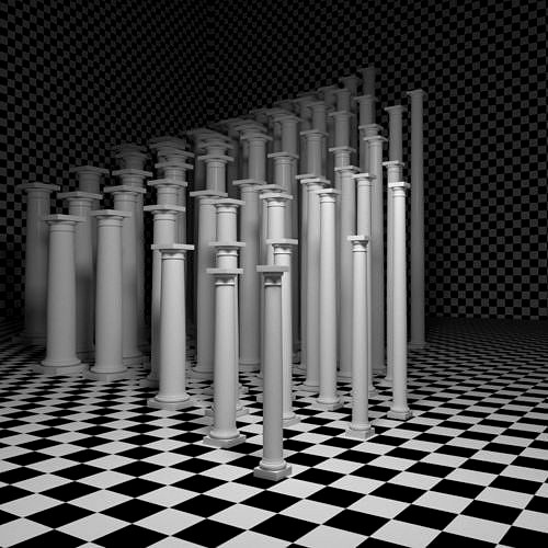 Round Tapered Columns 3d model