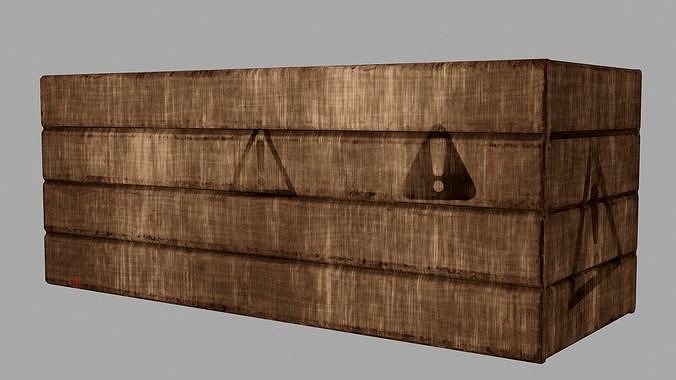 3D Wooden Weapon Box model